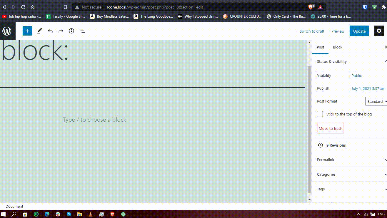Changing the block settings for the initial block removes the option to add new block · Issue ...