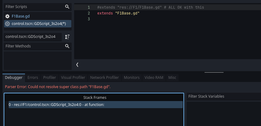 [Godot4 a14] Can't extends gd with relative path · Issue #64865 · godotengine/godot · GitHub