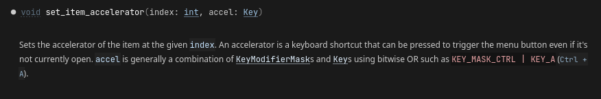 PopupMenu report runtime error when set accelerator · Issue #78737 · godotengine/godot · GitHub