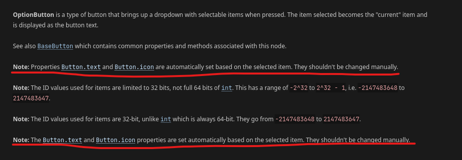 The OptionButton's description was duplicated · Issue #81066 · godotengine/godot · GitHub
