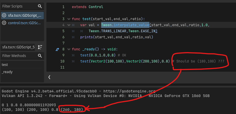 Tween.interpolate_value return error value when type was Vector2 ? · Issue #84869 · godotengine ...