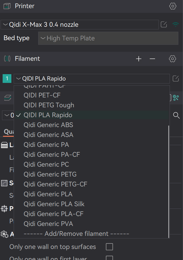 QIDI XMax 3 TPU 95A not present in filament list. · Issue #2240 · SoftFever/OrcaSlicer · GitHub