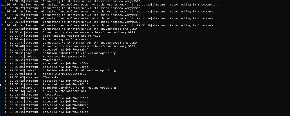 After pool switching hash rate reporting and most console output stopped · Issue #700 · ethereum ...