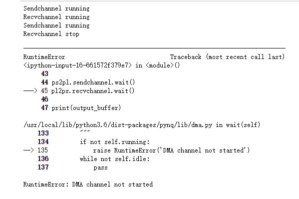 DMA recvchannel stop working after use DMA.recvchannel.transfer(output ...