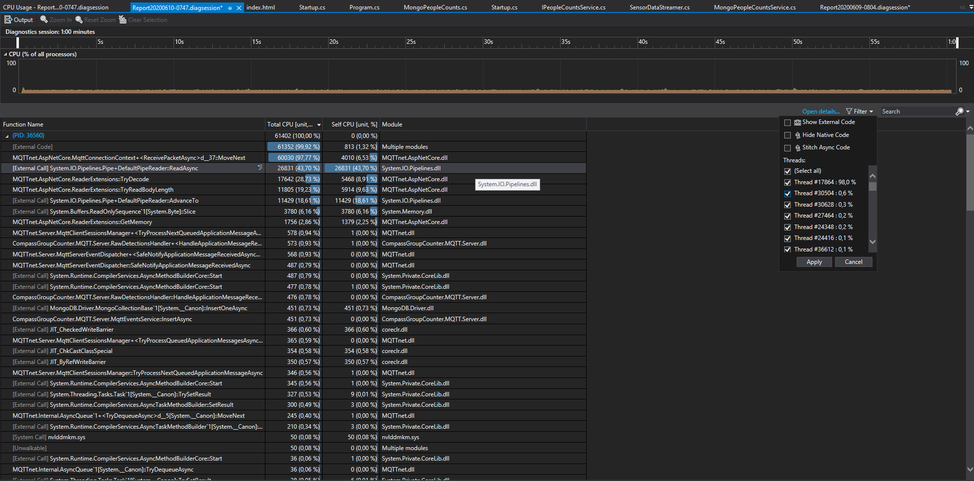 cpu 100+% · Issue #788 · dotnet/MQTTnet · GitHub
