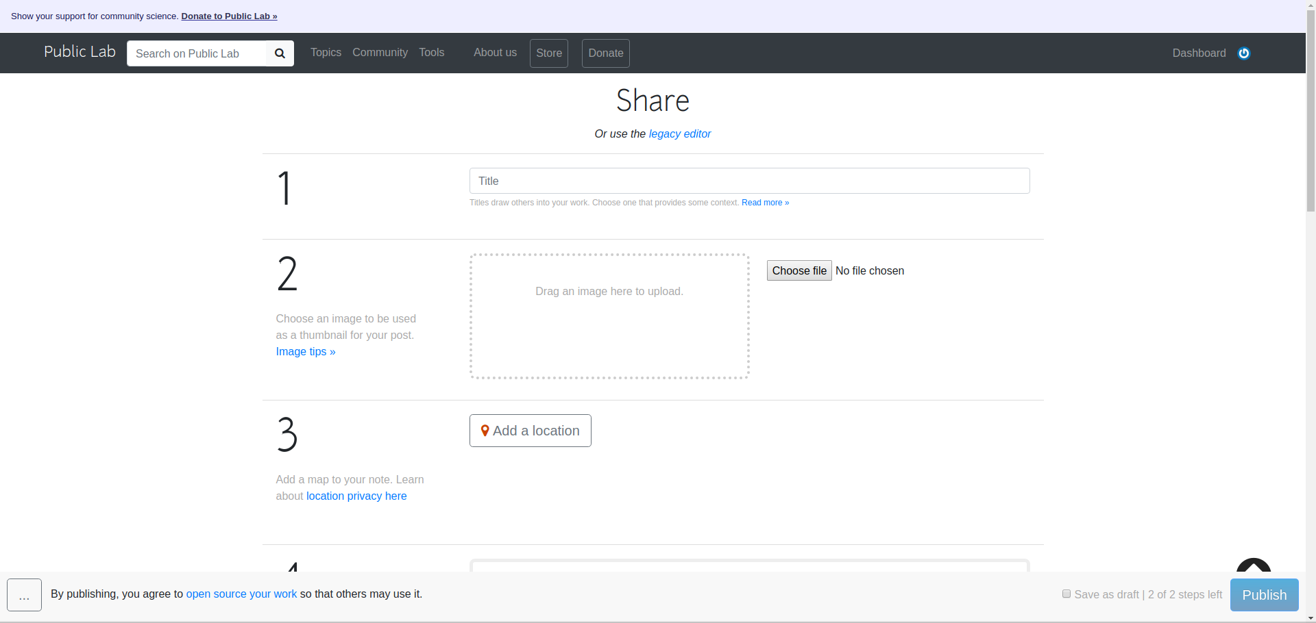 Save as Draft · Issue #397 · publiclab/PublicLab.Editor · GitHub