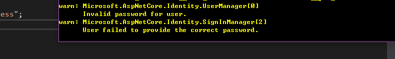 The result of identity passwordsigninasync() returns false, Prompt invalid password for user in ...