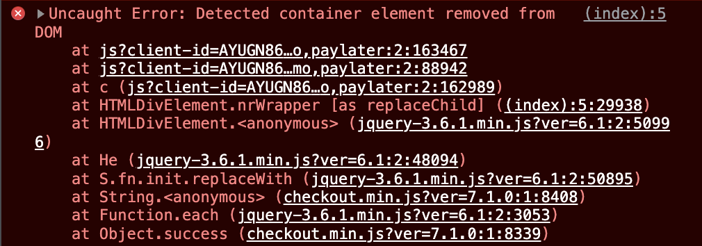 "Detected container element removed from DOM" error in console after address update · Issue #973 ...