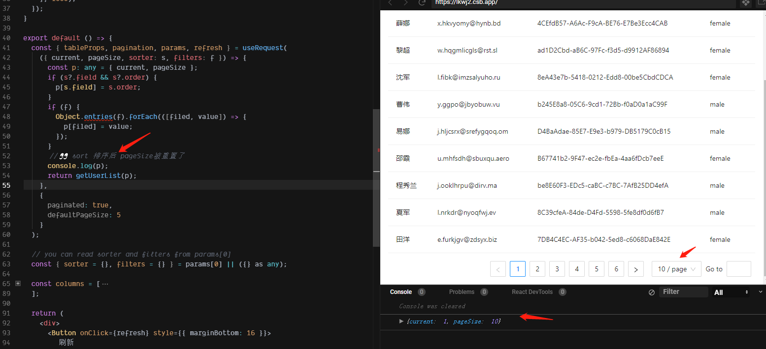 [useRequest] table分页管理 sort排序时页码重置 · Issue #709 · alibaba/hooks · GitHub