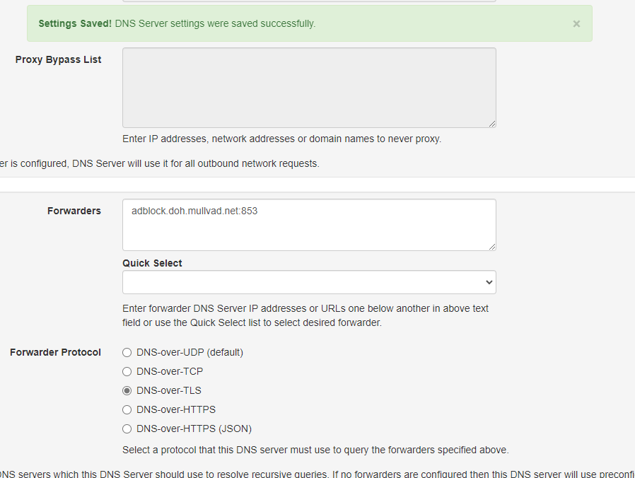 DNS over TLS forwarder: add fails · Issue #329 · TechnitiumSoftware/DnsServer · GitHub