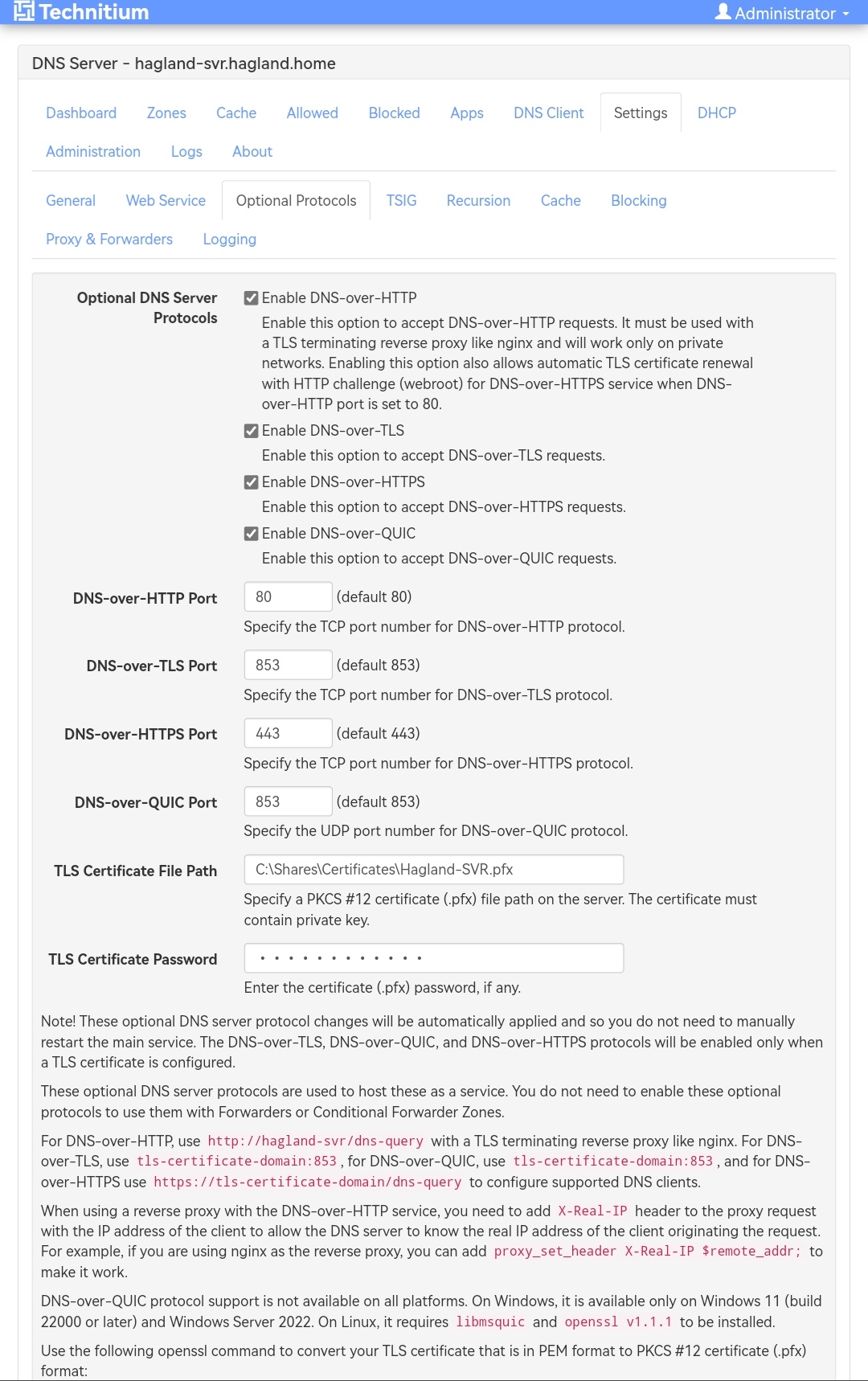unable to open dns query on https · Issue #684 · TechnitiumSoftware/DnsServer · GitHub