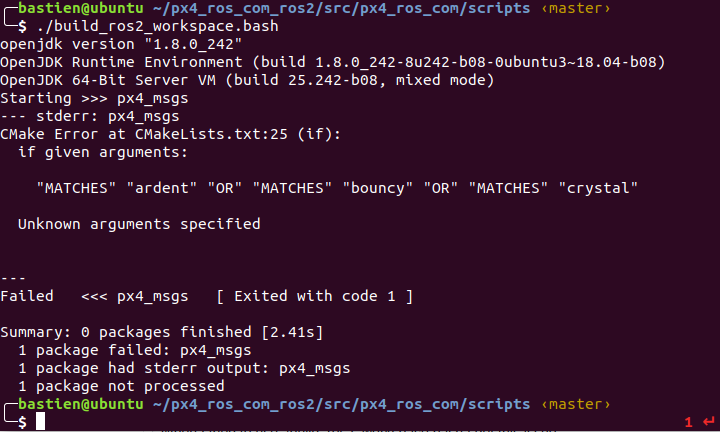 Error when I try to build px4_ros_com_ros2 package : error: ‘class eprosima::fastrtps::rtps ...