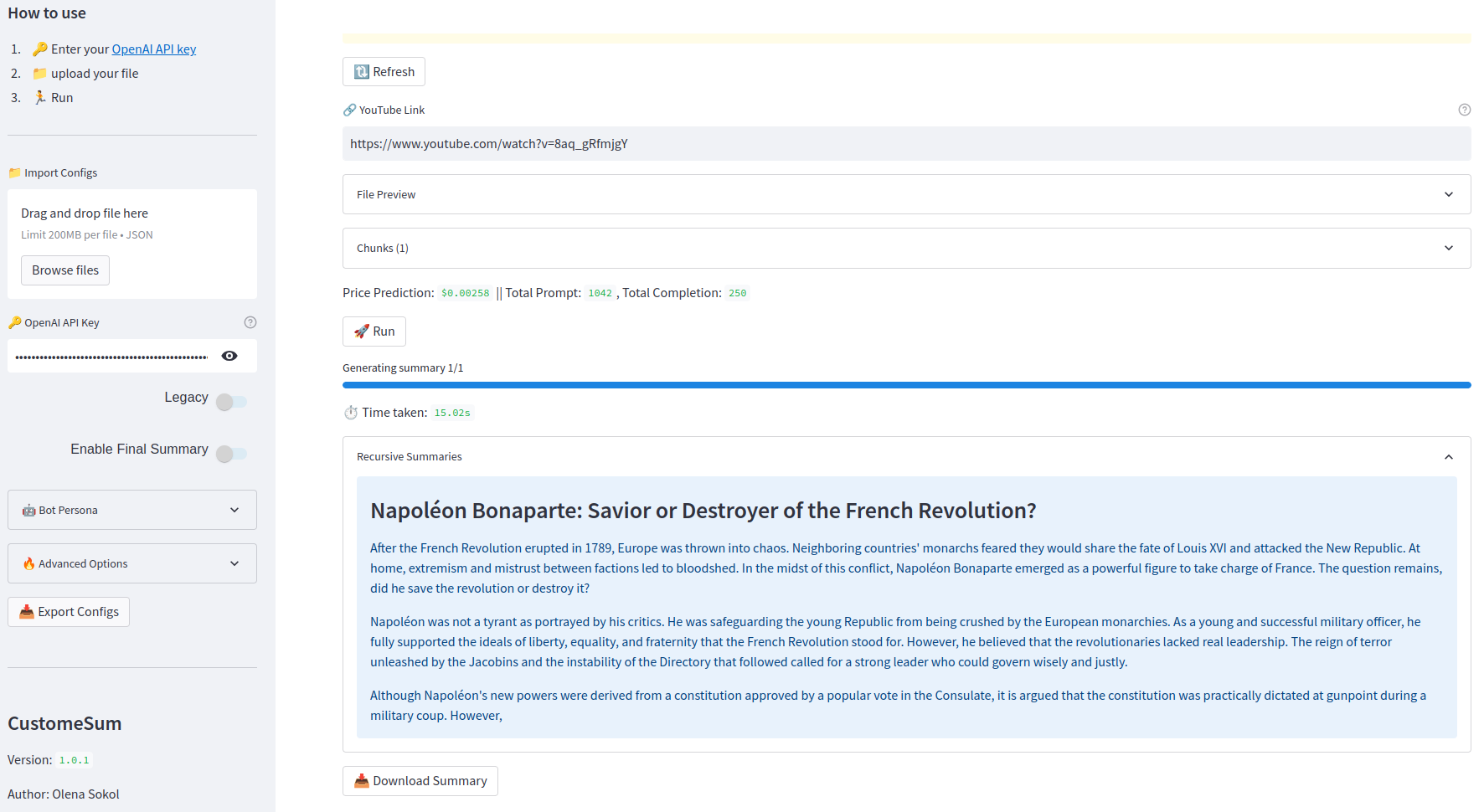 GitHub - sokolheavy/CustomSum: A custom summarization of extensive documents through fast ...