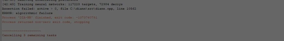 Algorithmic Failure and Early Exit · Issue #792 · vdemichev/DiaNN · GitHub