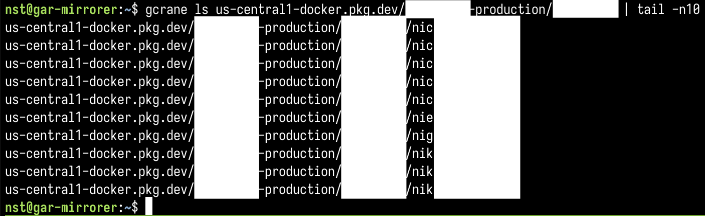 gcrane: Cannot list more than ~1000 entries in an artifact registry · Issue #1643 · google/go ...