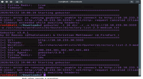 error while running GObuster · Issue #222 · OJ/gobuster · GitHub