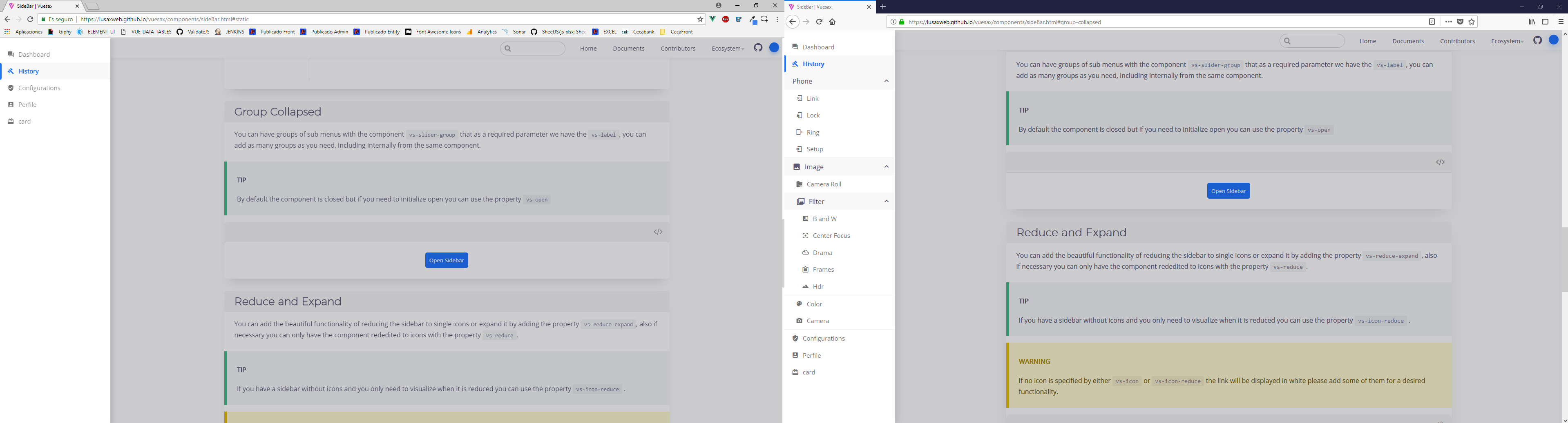 Sidebar collapsable menu disappears after click · Issue #154 · lusaxweb/vuesax · GitHub