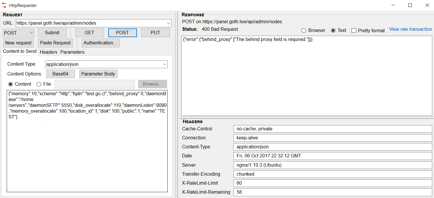 Error in API for create new node · Issue #663 · pterodactyl/panel · GitHub