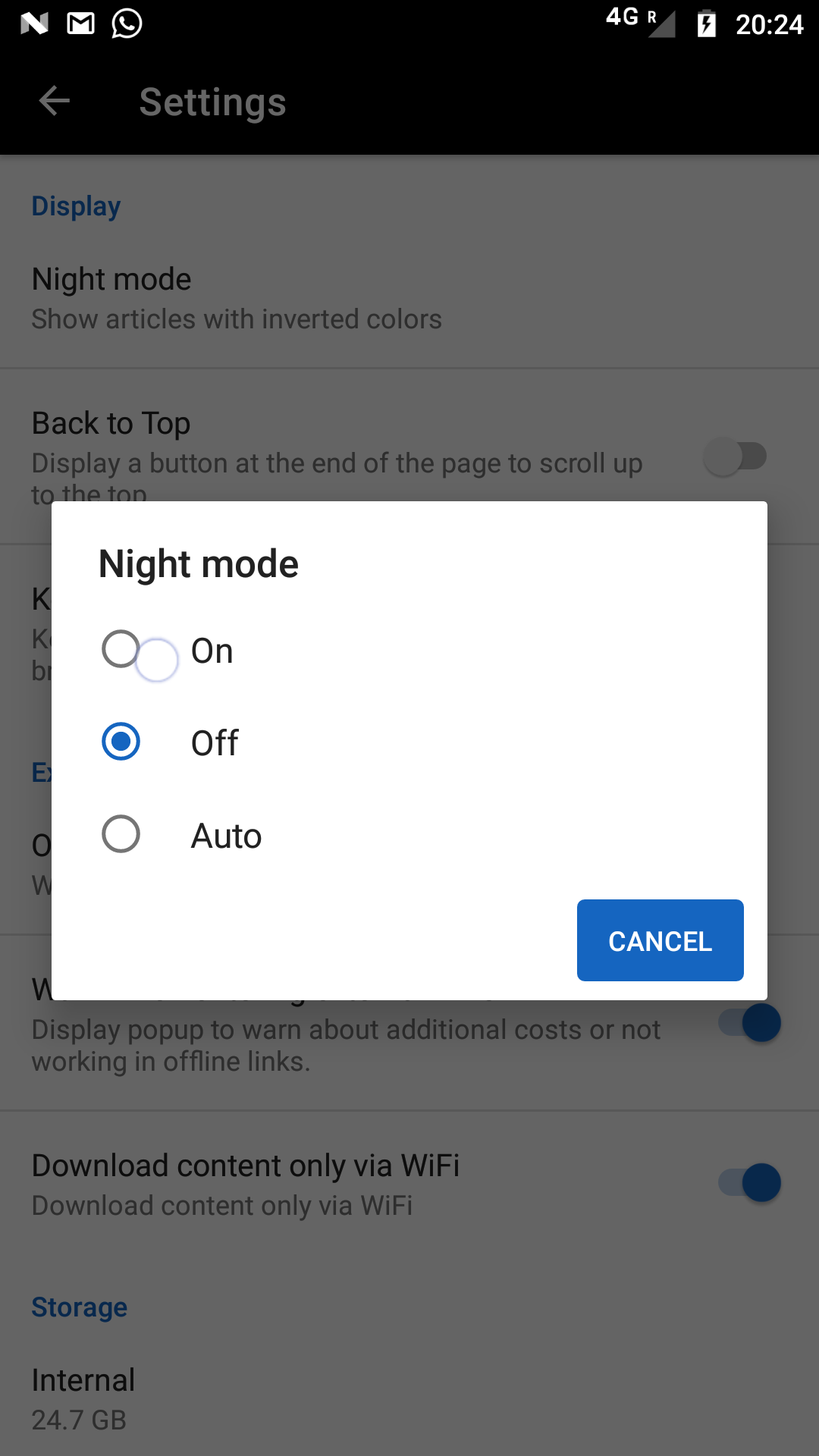 A Problem with the Night Mode · Issue #1707 · kiwix/kiwix-android · GitHub
