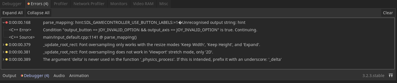 Getting "ERROR: hint:SDL_GAMECONTROLLER_USE_BUTTON_LABELS:=1" on every project · Issue #44056 ...
