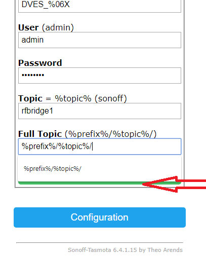 Rfbridge Tasmota Setting Mqtt Full Topic Does Not Work · Issue 5220