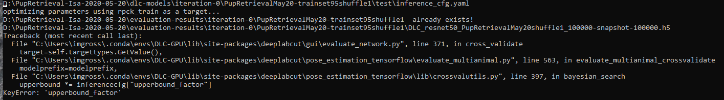 Evaluate Network function not running · Issue #835 · DeepLabCut/DeepLabCut · GitHub