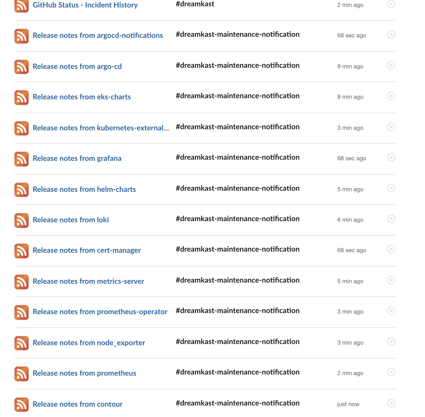 各コンポーネントのリリースに気付ける仕組みを導入する · Issue #1189 · cloudnativedaysjp/dreamkast-infra · GitHub