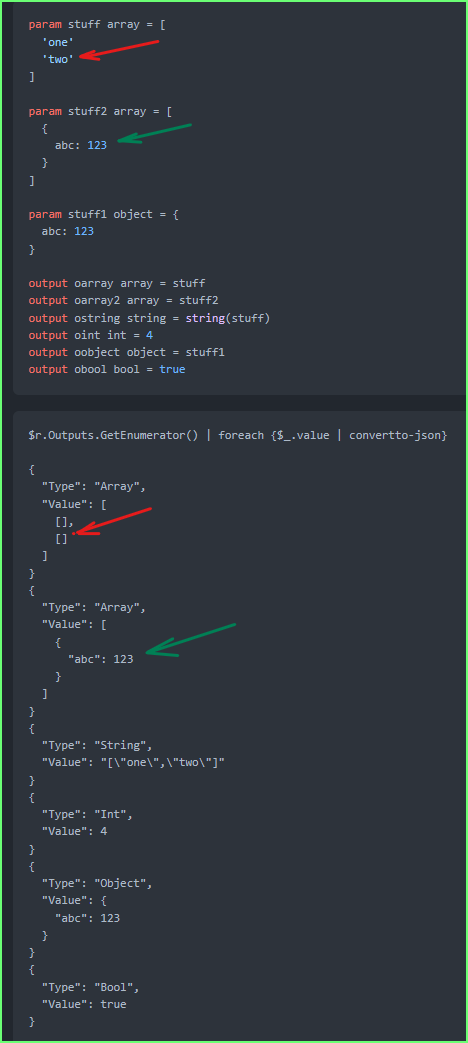 New Azdeployment And New Azresourcegroupdeployment Outputs String Array Not Working · Issue