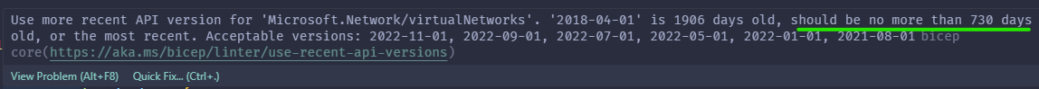 Intellisense shows maxAllowedAgeInDays instead of the correct property name maxAgeInDays for use ...