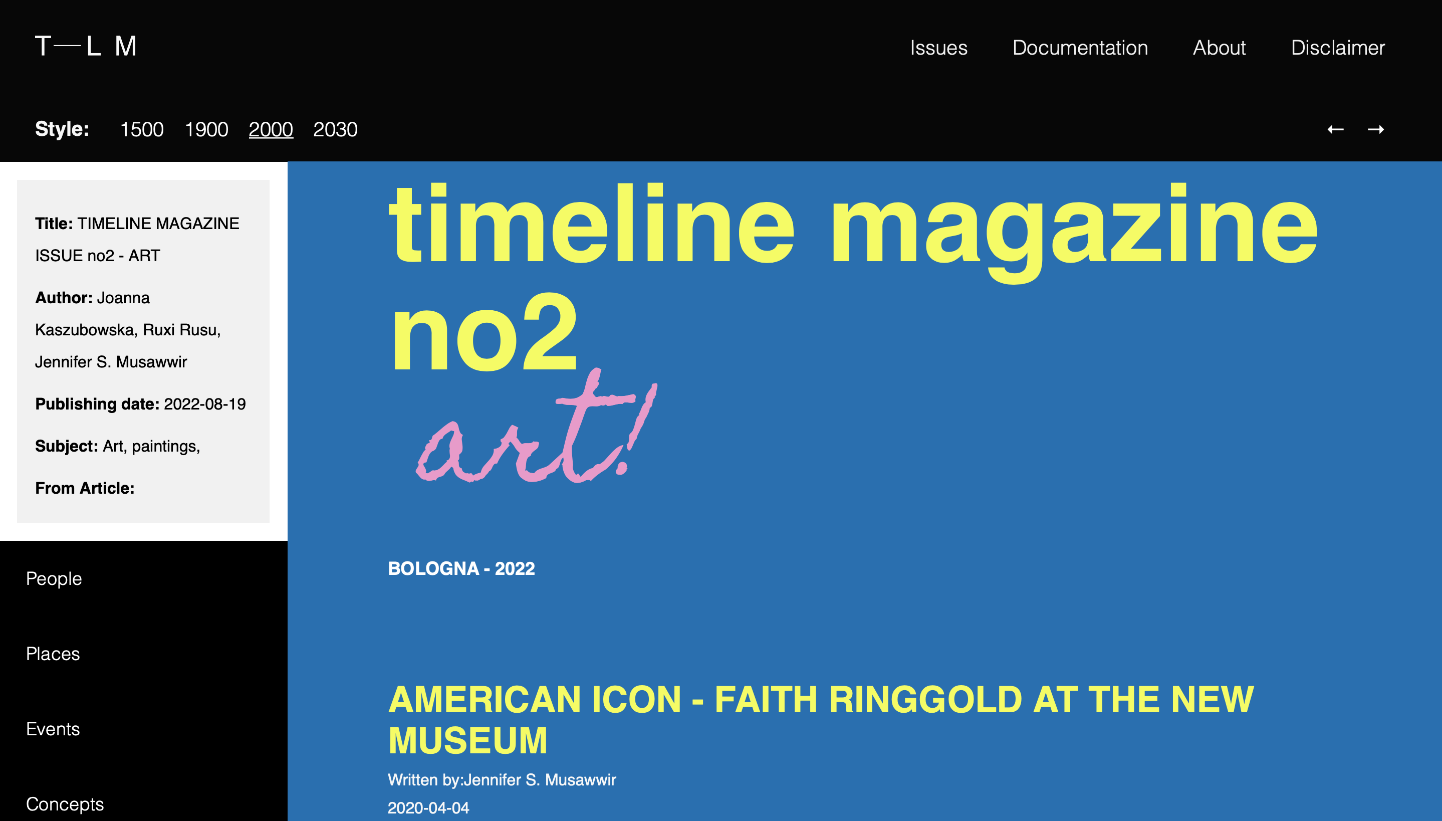 GitHub - mathildetillman/TIMELINE-MAGAZINE