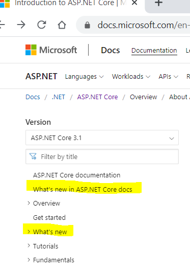 Combine Two What S New Sections · Issue 20368 · Dotnet Aspnetcore Docs · Github