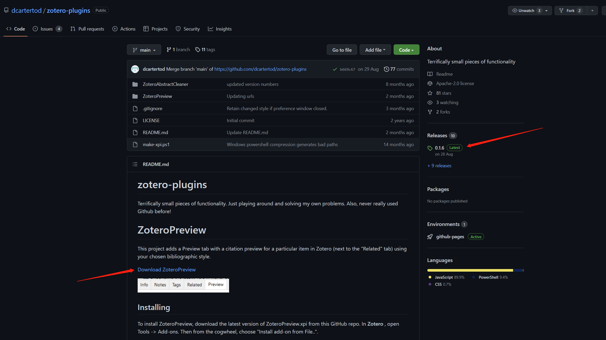 Unable to find ZoteroPreview.xpi · Issue #24 · dcartertod/zotero ...