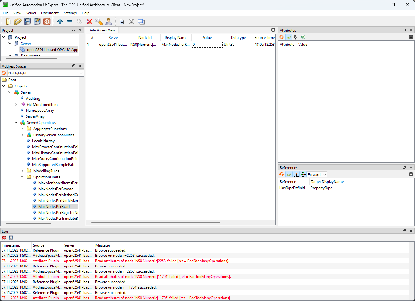 Server operation limits not listed under `ServerCapabilities / OperationLimits` · Issue #6119 ...