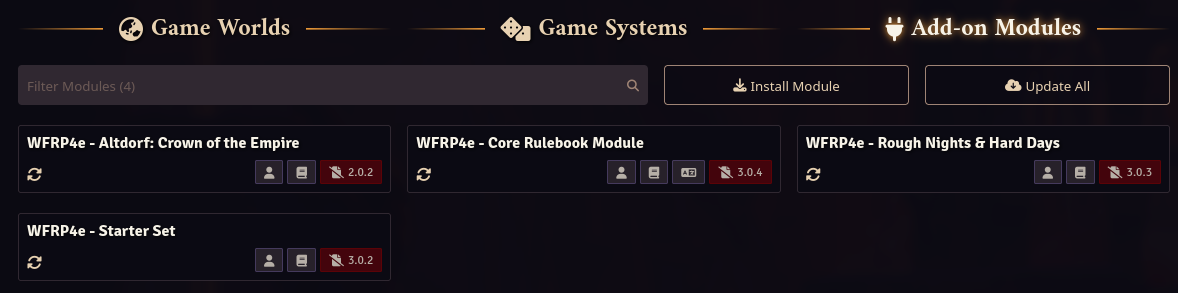 Disappearing modules in Setup page · Issue #9145 · foundryvtt/foundryvtt · GitHub
