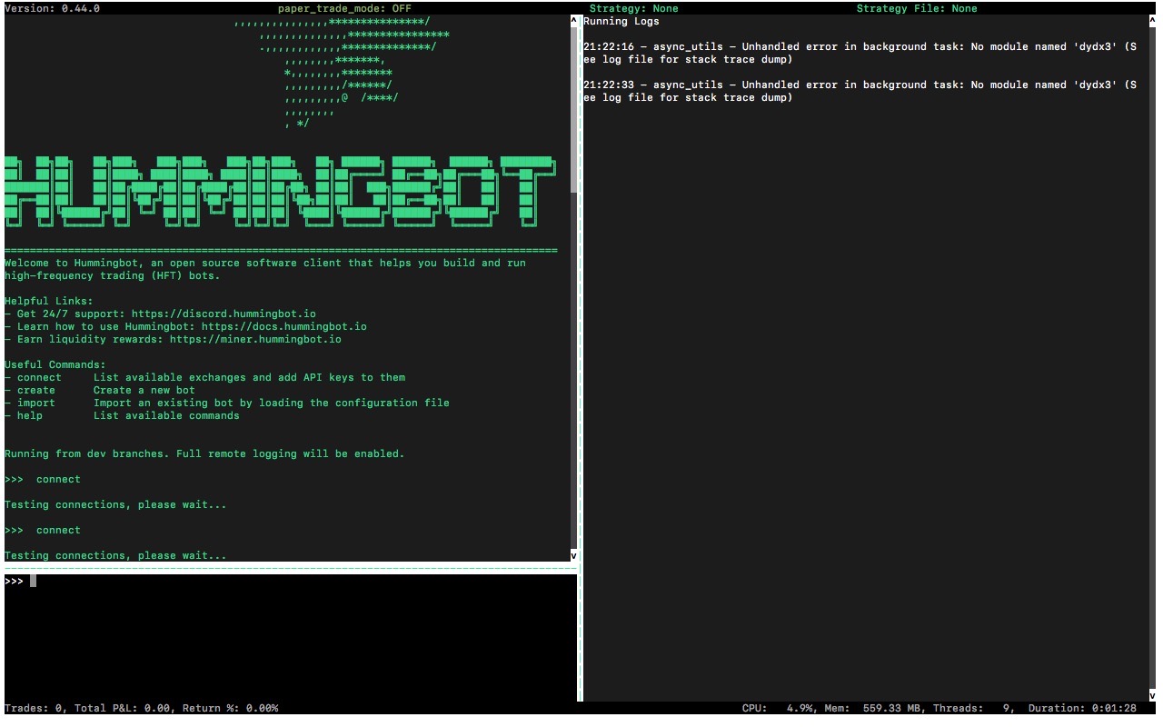 DYDX Perpetual - No module named `dydx3` · Issue #4447 · hummingbot/hummingbot · GitHub