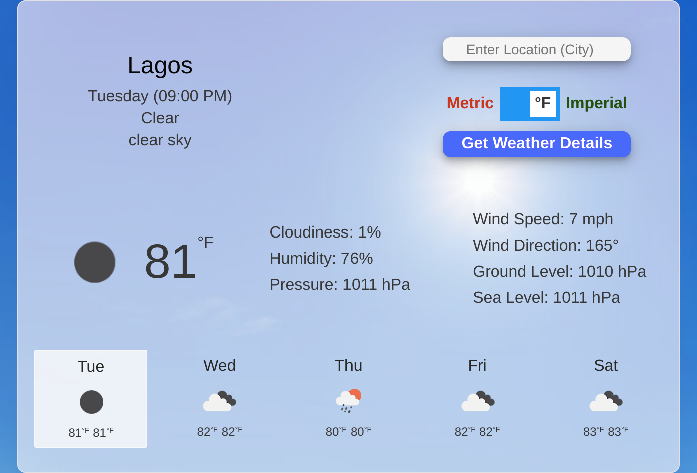 GitHub - bolah2009/js-weather: Using Open Weather map API, Google ...