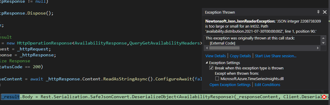 DataType used for Distribution property of AvailabilityResponse is insufficient · Issue #36 ...