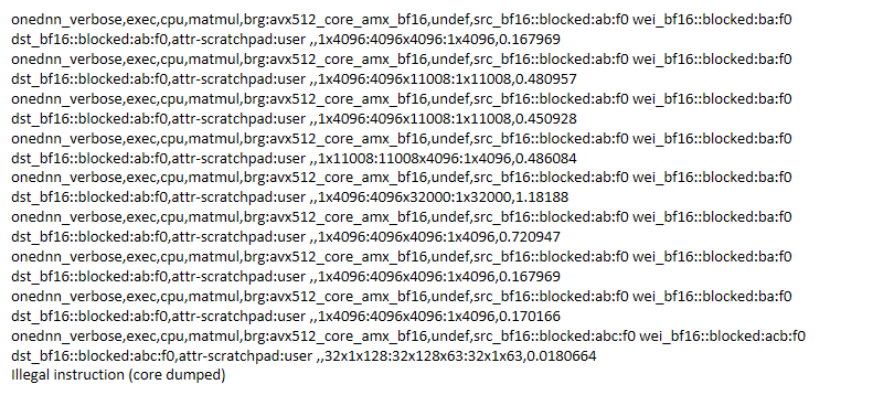 'Illegal instruction (core dumped)' for gpt-j bf16 generation task using greedy search · Issue ...