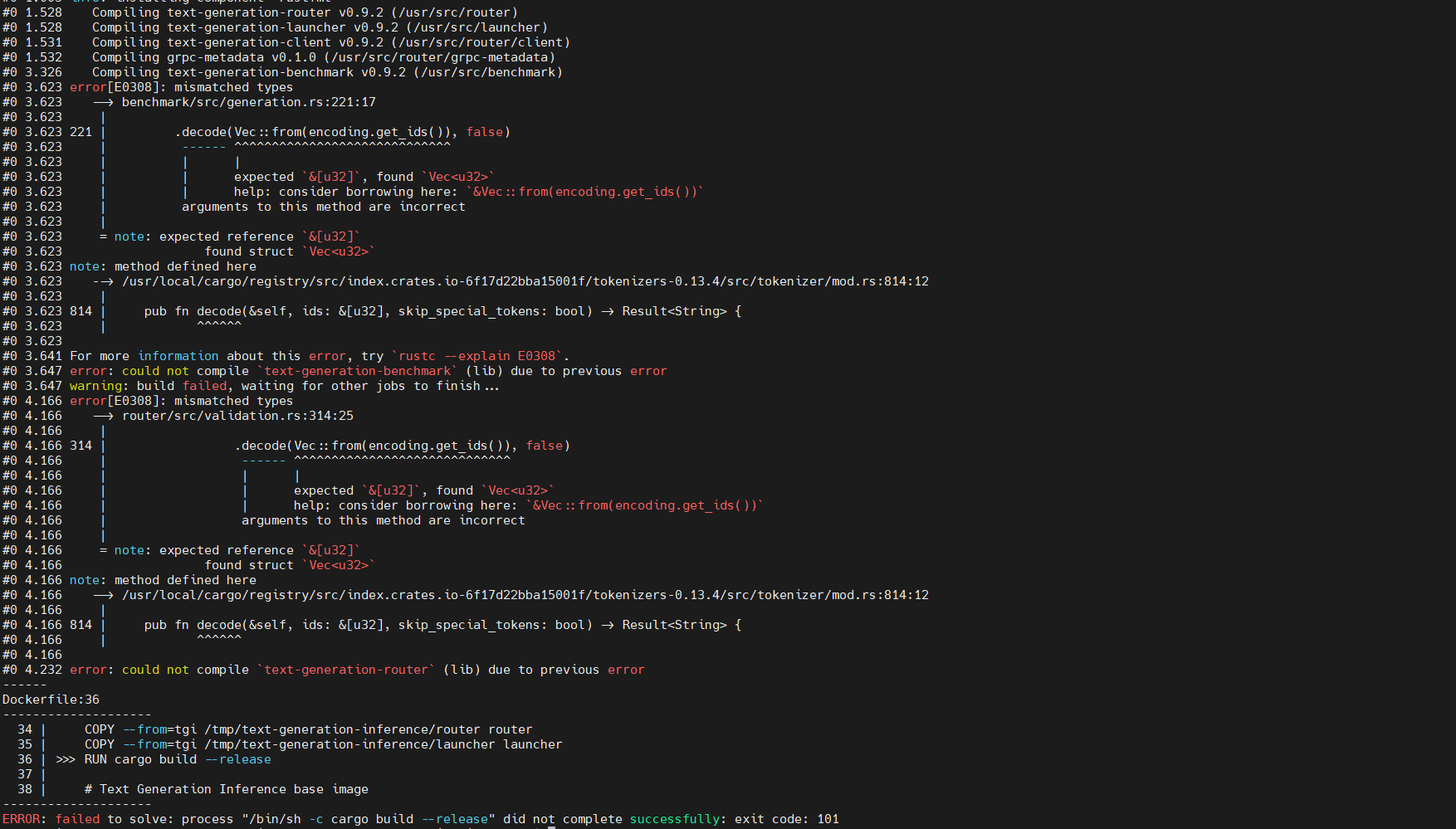 Dock Build Fail In Huggingface Optimum Habana Tree Main Text Generation