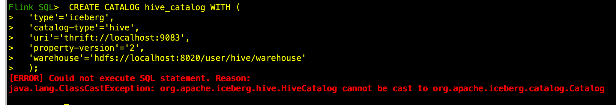 Iceberg 1 1 0 Flink Sql Create Hive Catalog Error · Issue 6522 · Apache Iceberg · Github