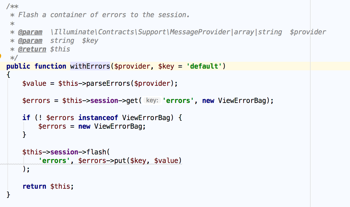 phpcs validaton error (minor) · Issue #29021 · laravel/framework · GitHub