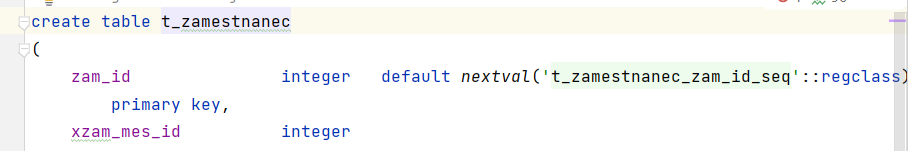 DDL not include default value type sequence: nextval ('sequence_name ...
