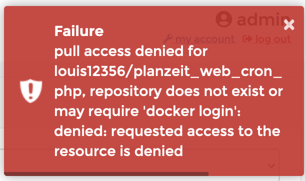 Pulling an image from private dockerhub repository ends with "Failure pull access denied ...