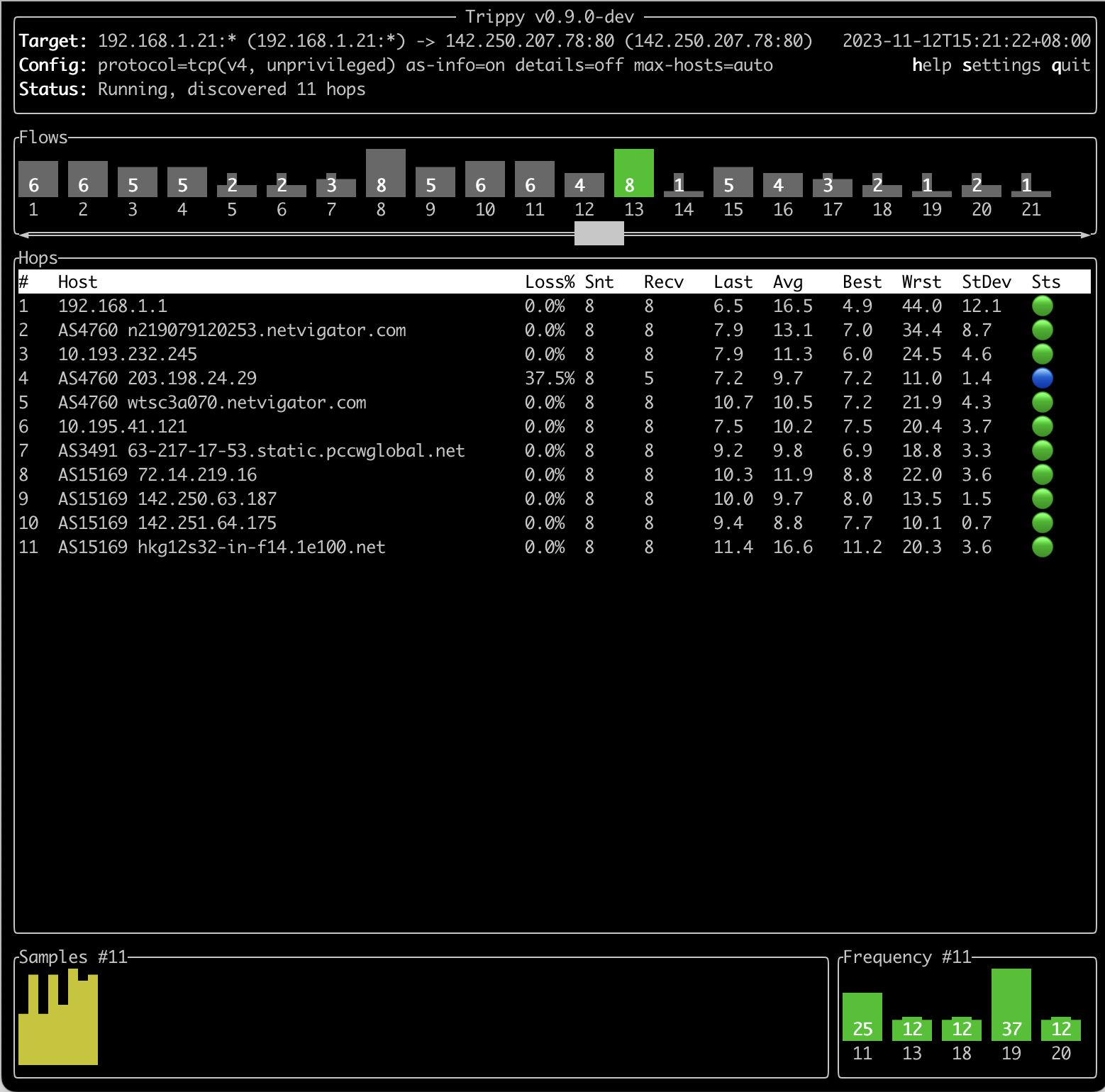 Display individual tracing flows in Tui · Issue #777 · fujiapple852/trippy · GitHub