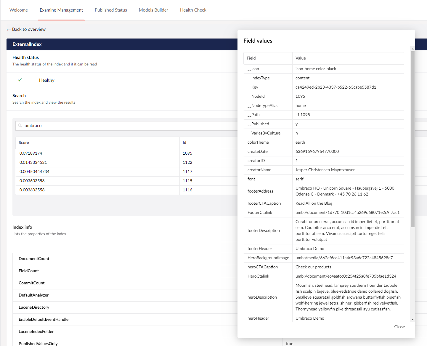 The current documentation of Examine Search · Issue #1673 · umbraco/UmbracoDocs · GitHub