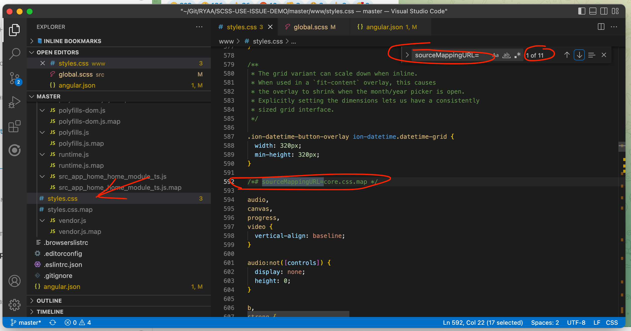 bug: Failed to load resource: The file “core.css.map” couldn’t be opened because there is no ...