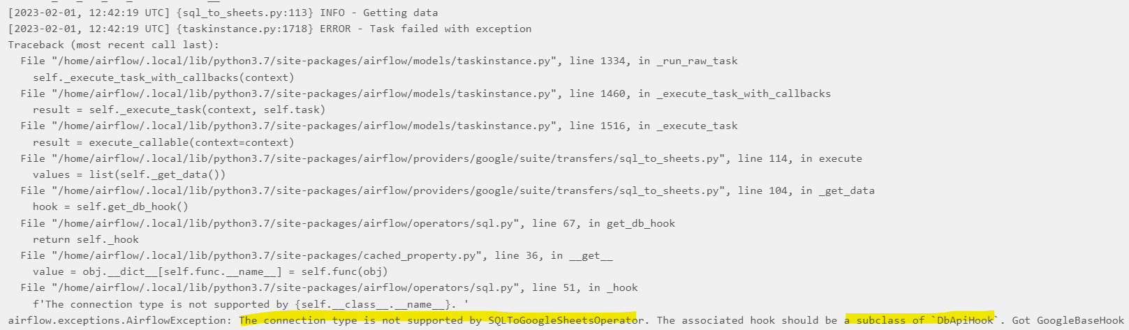 Google Bigquery connection type is not working · Issue #29286 · apache/airflow · GitHub