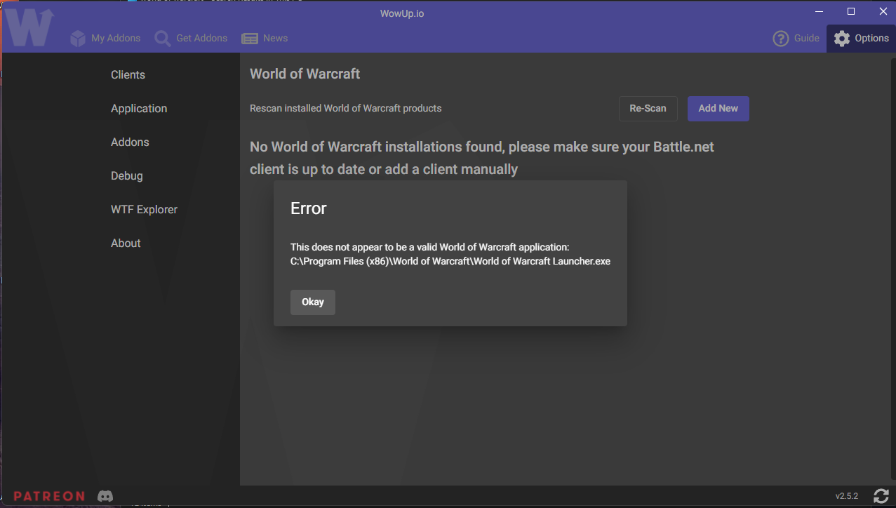 Can't get WowUp to see WOW - Error says invalid World of Warcraft application · Issue #1066 ...