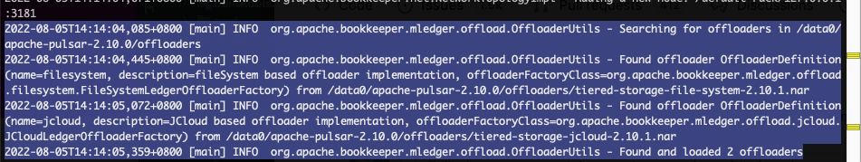 Failed to start standalone pulsar service with tiered storage due to class not found problem ...