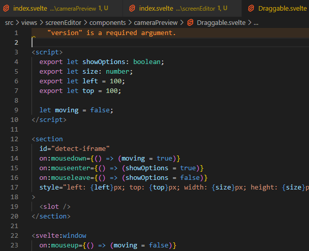 "version" is a required argument.svelte warning · Issue #987 · sveltejs/language-tools · GitHub